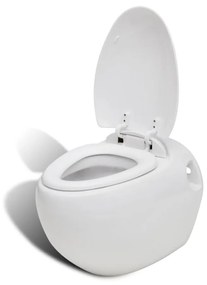 Nové závěsné bílé WC vejčitého tvaru, jedinečný design