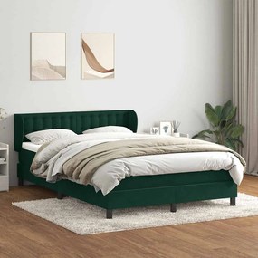 Box spring postel s matrací tmavě zelená 160x220 cm samet 3317910