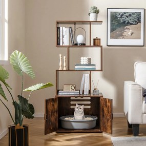 Costway Skříňka pro kočky s na toaletu pro kočky – 60 × 45,5 × 142 cm