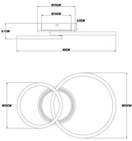 Globo 48039-30 - LED Stropní svítidlo LORETTA LED/30W/230V pr. 33x50 cm černá