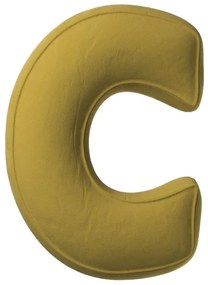 OnaDnes -20% Yellow Tipi Olivově zelený sametový polštář písmeno C 40 cm