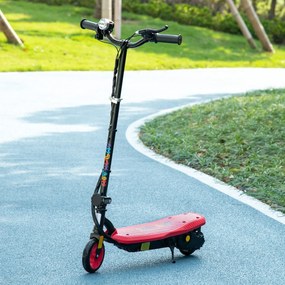 HOMCOM 120W skládací elektrický skútr pro děti 7-14 let Max. rychlost 12 km/h Max. vzdálenost 10 km - Červená
