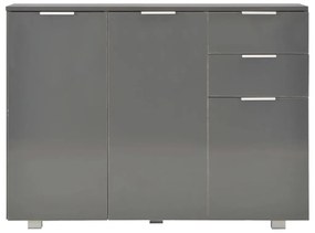 vidaXL Marketos Příborník šedý s vysokým leskem 107x35x80,5 cm