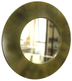 Amadeus Kulaté Zrcadlo ORNELA 50cm Černý craquelet žlutá barva