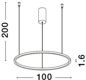 LED lustr Tarquin 100 Stříbrná
