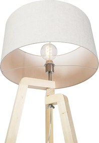 Stojací lampa stojan dřevěný s pepřovým stínítkem 50 cm - Puros