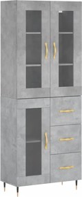 Skříň highboard betonově šedá 69,5x34x180 cm kompozitní dřevo 3198581