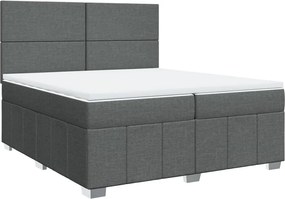 Box spring postel s matrací tmavě šedá 200x200 cm textil 3291769