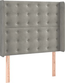 Box spring postel s matrací a LED světle šedá 80 x 200 cm samet 3139769