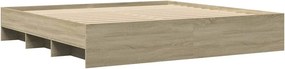 Rám postele bez matrace Dub Sonoma 200x200cm Dřevěné konstrukce 3295627