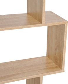 HOMCOM Knižní polička Zigzag v moderním designu 80Š x 23H x 192V cm, 6 úrovní, barva světlého dubu | Aosom