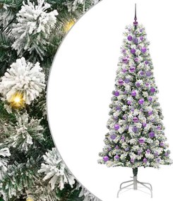 Umělý Skládací Vánoční Strom 300 LED Zelená a bílá 210 cm 3395610