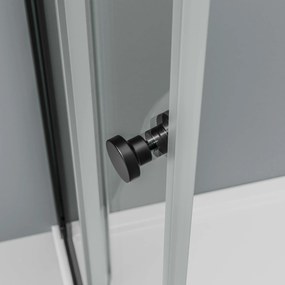 Kulatý sprchový kout NT509 s posuvnými dveřmi6 mm - Nano real glass - barva profilu černá matná - možnost volby velikosti