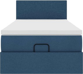 Osmanský postel s matrací modrá 100x200 cm textil 3311358