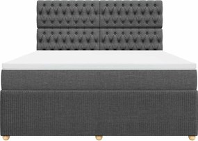 Box spring postel s matrací tmavě šedá 180x200 cm textil 3292143