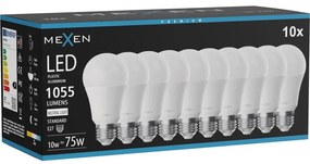 Mexen Nova 10x Žárovka LED E27, A60, 10W, Neutrální - 4000K, 1055 lm - L100-E27-1040-01x10