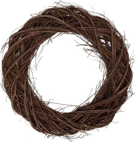 Přírodní hnědý proutěný věnec Woodly M - Ø 45*5 cm