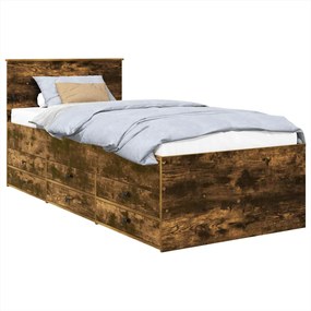 Daybed s čelo Uzený dub a černá 75 x 190 cm Kompozitní dřevo 3408540
