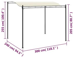 vidaXL Marketos Zahradní altán plátěný krémově bílý