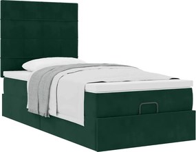 Osmanský rám postele s matracemi tmavě šedá 90x190cm samet 3313442
