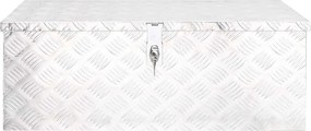 Úložný box stříbrný 80 x 39 x 30 cm hliník 152252