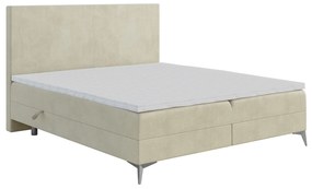 Kontinentální postel 120 cm Ricky (světlobéžová) (s matrací a úl. prostorem). 1043429