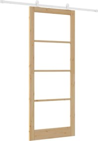 Posuvné dveře ORKDAL 93 x 232 cm Masivní borové dřevo a sklo 3332095