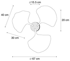 Orientální stropní svítidlo mosazné s černou 3-světlo - Louka