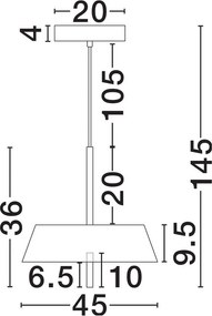 Bílé hliníkové LED stmívatelné závěsné svítidlo ø 45 cm Velio – Nova Luce