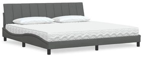 Postel s matrací Hanko tmavě šedá 200 x 200 cm textil 3310553