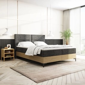 SMB Postel z masivu s čalouněním a úložným prostorem IMPERIA, 140x200 cm