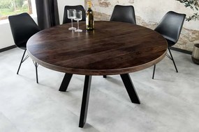 Kulatý jídelní stůl Thunder 120 cm hnědé mango