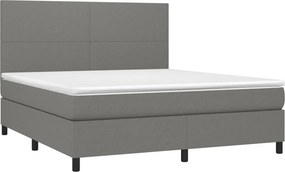 Box spring postel s matrací tmavě šedá 160x200 cm textil 3141626