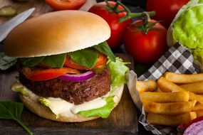 Obraz hamburger s hranolky Varianta: 90x60