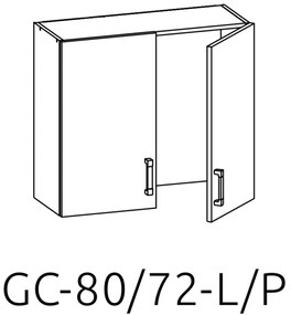 GC-80/72 L (P) horní skříňka s odkapávačem kuchyně Plate Barva korpusu skříněk: Šedá grenola, Barevné provedení: Světle šedá mat