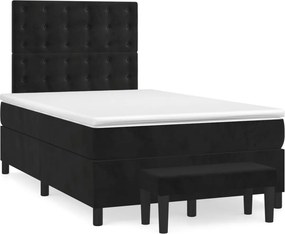 Box spring postel s matrací černá 120 x 200 cm samet 3138075