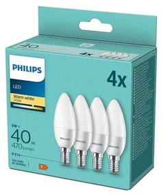 Philips | SADA 4x LED Žárovka Philips B35 E14/5W/230V 2700K | P5242