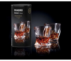 BOHEMIA PRESTIGE QUADRO SKLENICE NA WHISKY V TUBĚ 340 ML SADA 2KS