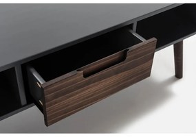 Antracitově šedý konferenční stolek z borovicového dřeva Marckeric Nussa, 110 x 55 cm