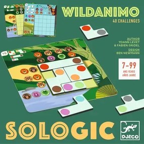 DJECO Kapesní hra Sologic - Wildanimo / Hlavolam / 40 karet / 7 dřevěn