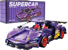 Stavebnice auta SUPERCAR No.J2003 fialová - 470 dílků