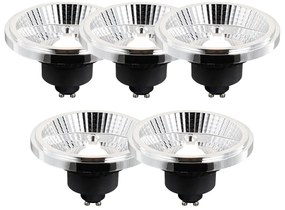Sada 5 LED žárovek GU10 AR111 10W 800 lm 2700 - 3700K s 3-stupňovým stmíváním v Kelvinech