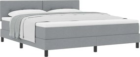 Postel s boxspringem s čelo Světle šedá 180 x 200 cm textil 3338706