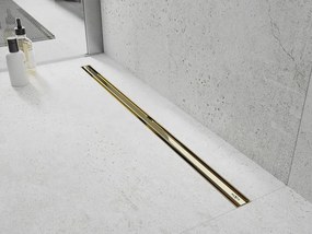 Mexen Flat 360° Slim otočný liniový odtok 130 cm, zlatý - 1541130