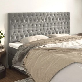 Čelo postele světle šedé 180x7x118/128 cm sametové 3116728