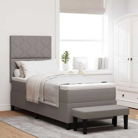 Postel s boxspringem s čelo Taupe 80 x 200 cm textil 3344104