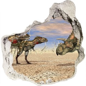 Wallmuralia Díra 3D fototapeta nálepka Dinozaury 75x75 cm