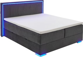 XXXLutz POSTEL BOXSPRING, 180/200 cm, antracitová Boxxx - Manželské postele - 000101023308