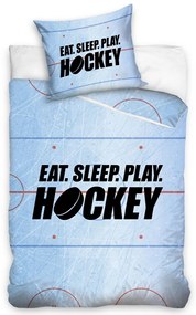 TipTrade Bavlněné povlečení 140x200 + 70x90 cm - Eat, sleep, play hockey