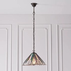 Endon 63937 - Lustr na řetězu Tiffany ASTORIA 1xE27/60W/230V pr. 40 cm